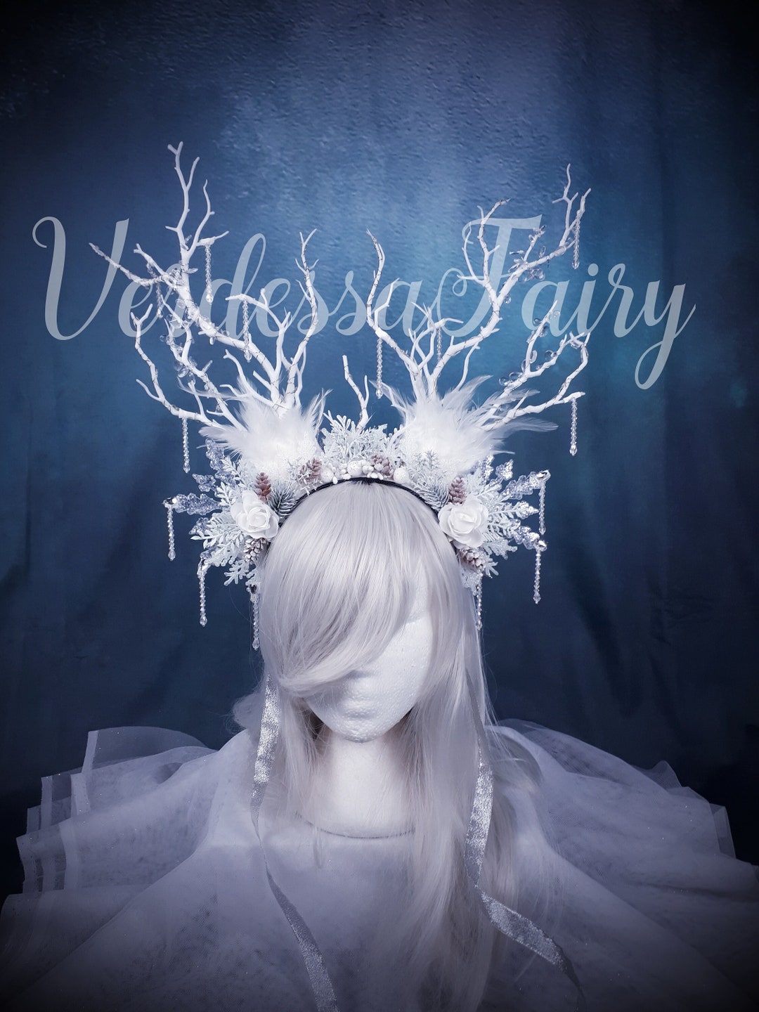 Snow Queen Crown. Winter Mother Nature/ Winter Goddess Branch Headdress ...