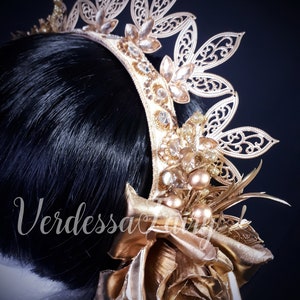 Gold Grecian Goddess Headpiece. Golden Queen Headband Tiara. Gold ...