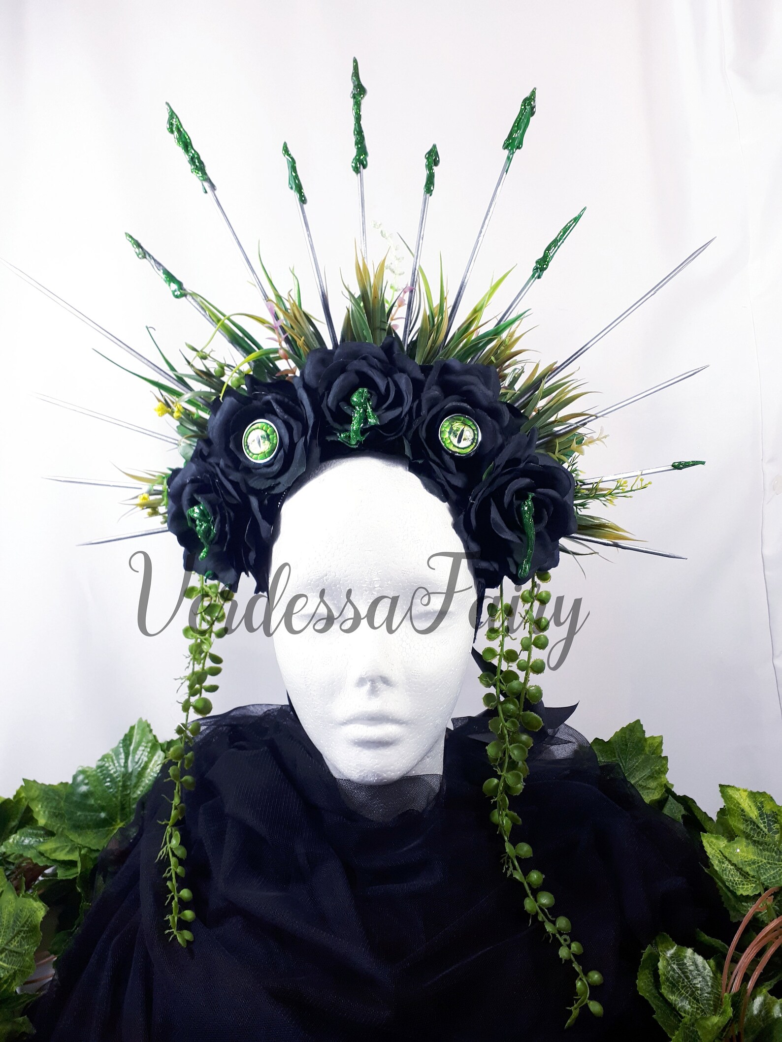 Swamp Monster Halloween Headdress. Spiked Halo Headdress in - Etsy