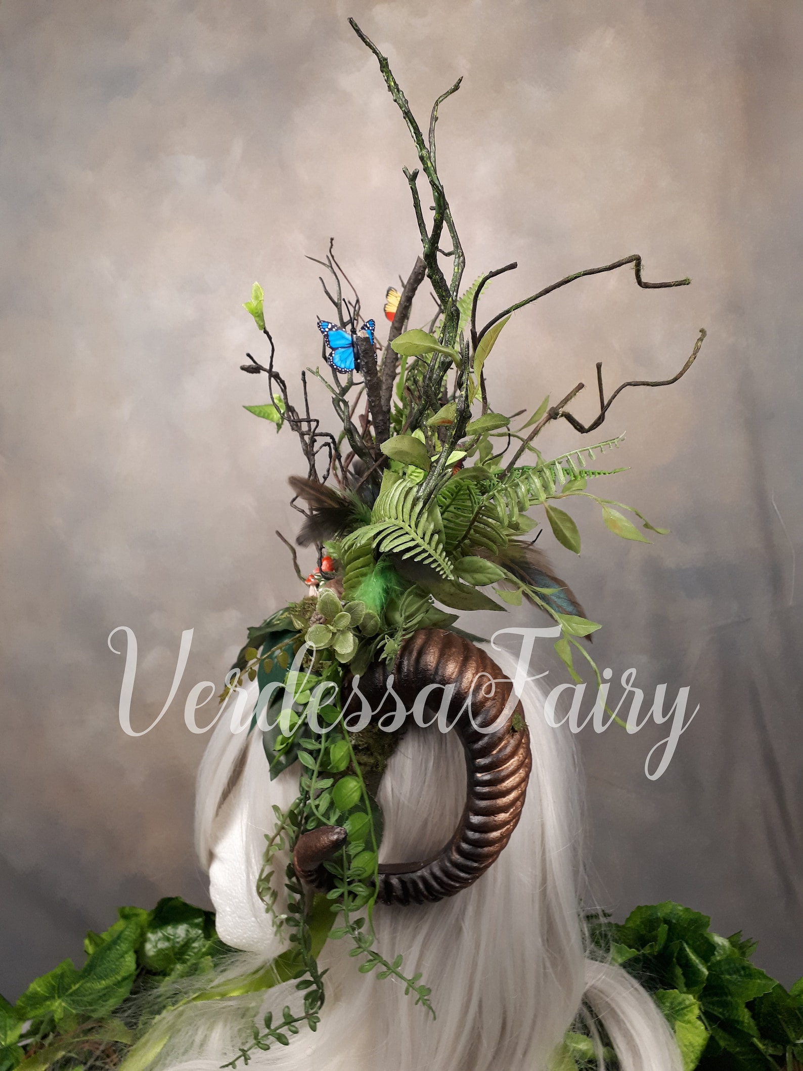 Mother Earth Goddess Headdress. Branch and Horns Forest Headpiece ...