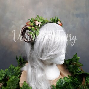 Mother Nature Forest Headpiece. Mini Ram Horns Headpiece. Green Forest ...