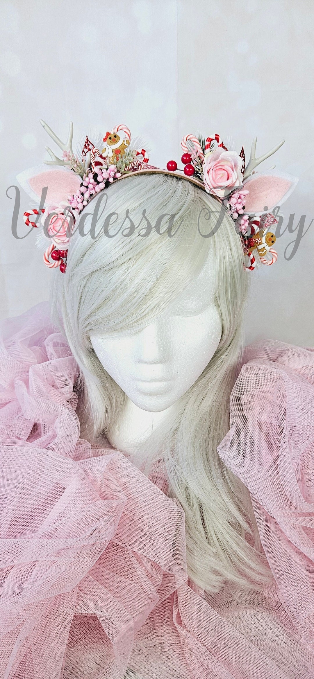 Candy Cane Rudolph Horns Deer Antler Headband for Adults and Kids ...