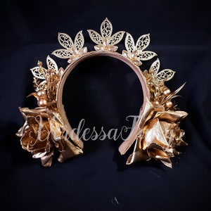 Gold Grecian Goddess Headpiece. Golden Queen Headband Tiara. Gold ...