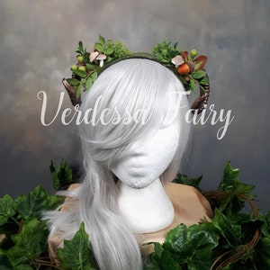 Mother Nature Forest Headpiece. Mini Ram Horns Headpiece. Green Forest ...