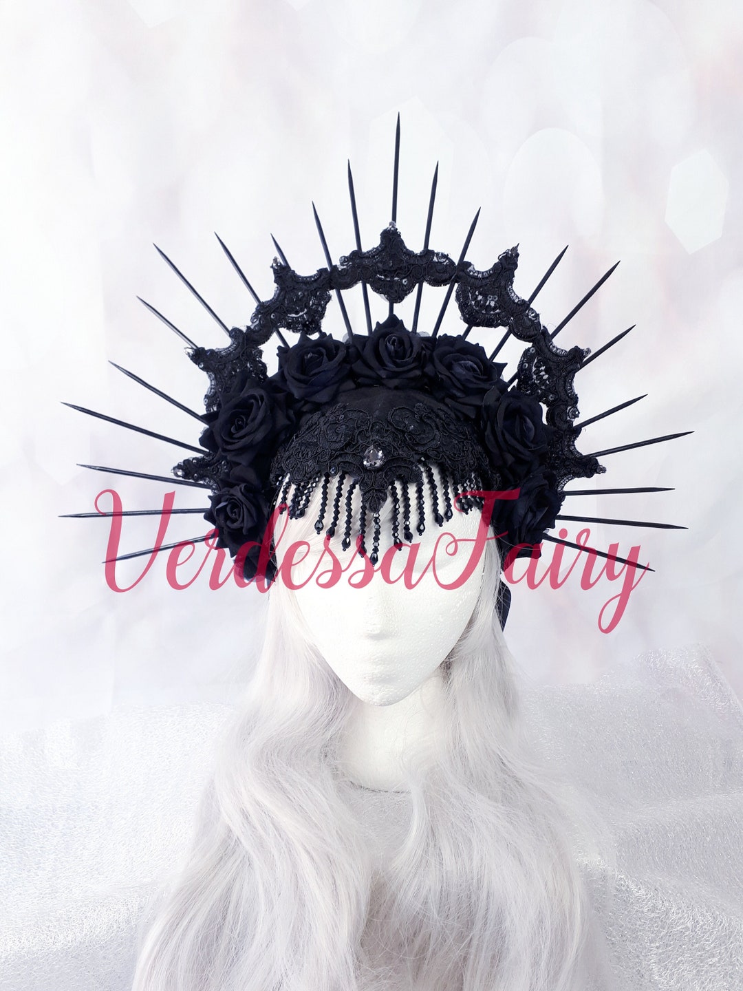 Evil Queen Spiked Headdress. Vampire Queen Crown, Black Gothic ...