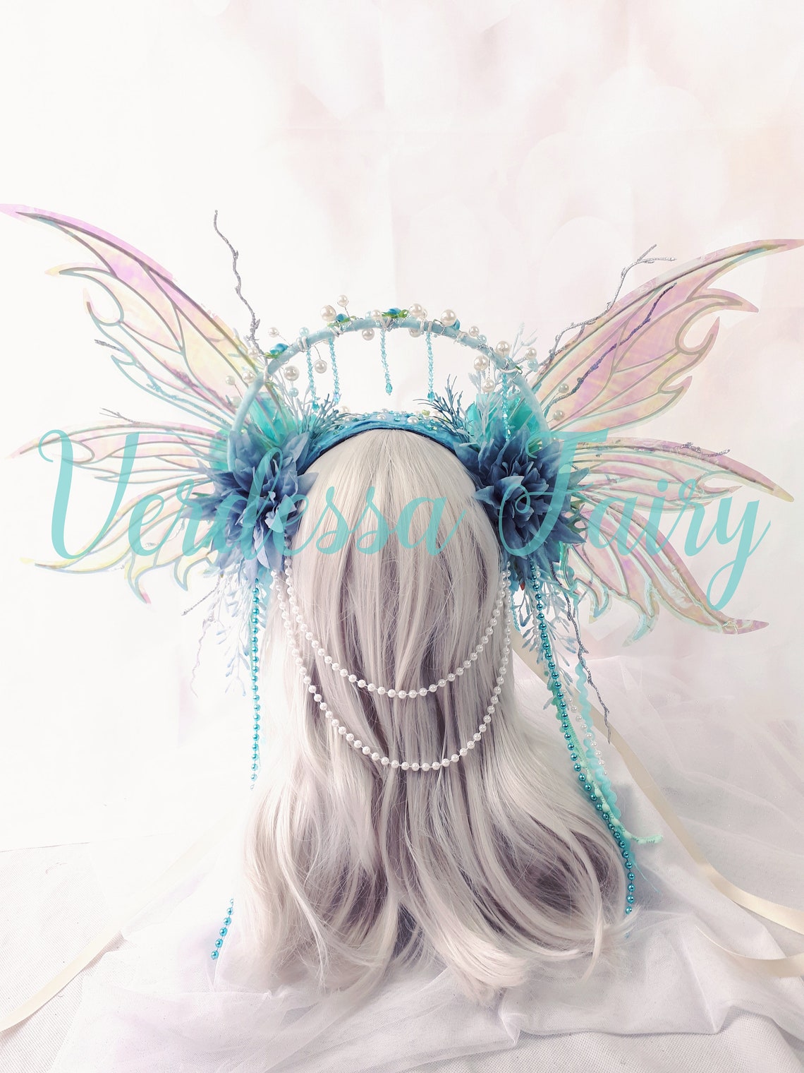 Water Fairy Wings Headpiece. Ocean Fairy Headdress. - Etsy