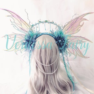 Water Fairy Wings Headpiece. Ocean Fairy Headdress. - Etsy