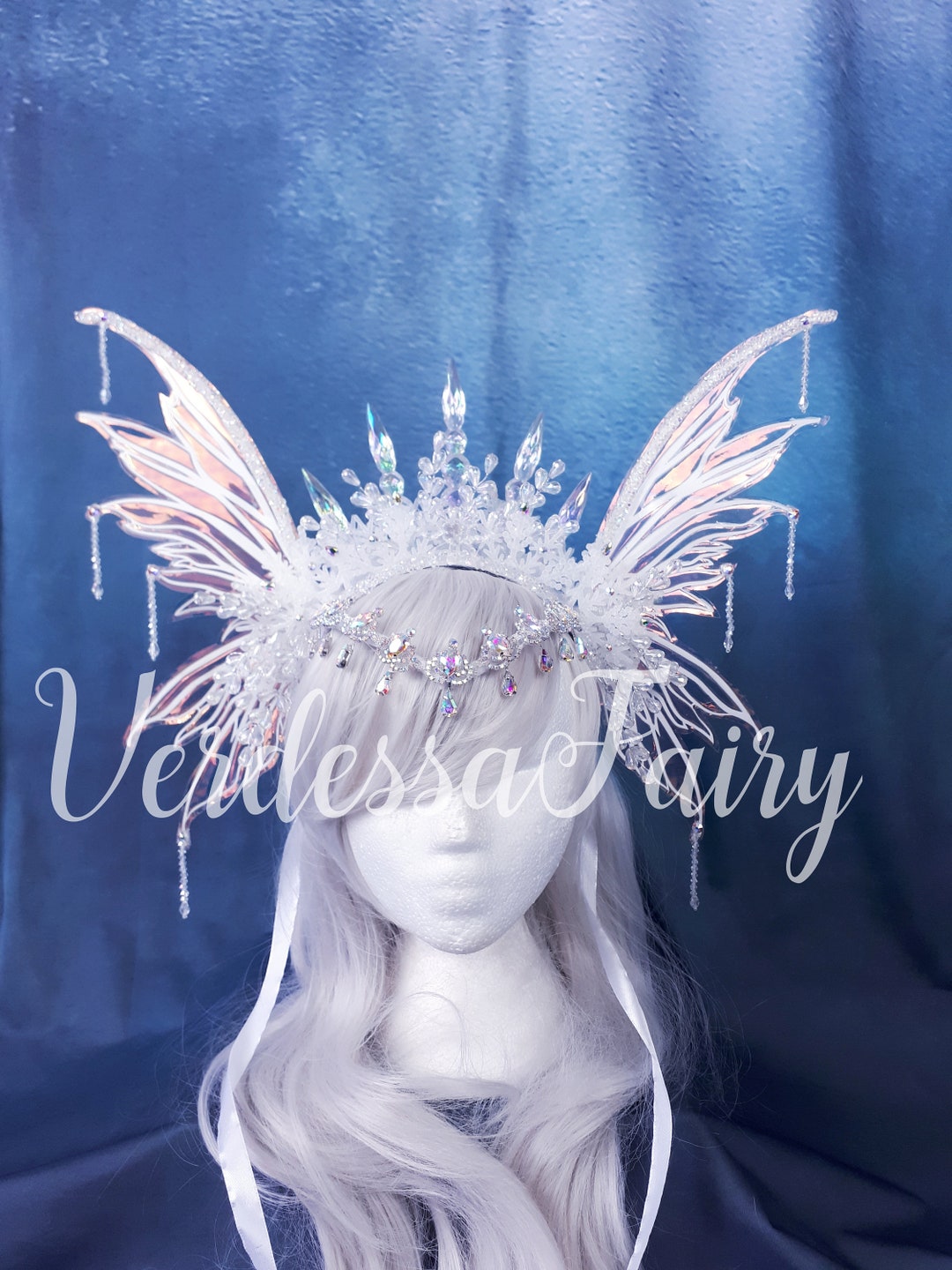 Snow Fairy Wings Headpiece. Ice Fairy Headdress. Winter Goddess ...