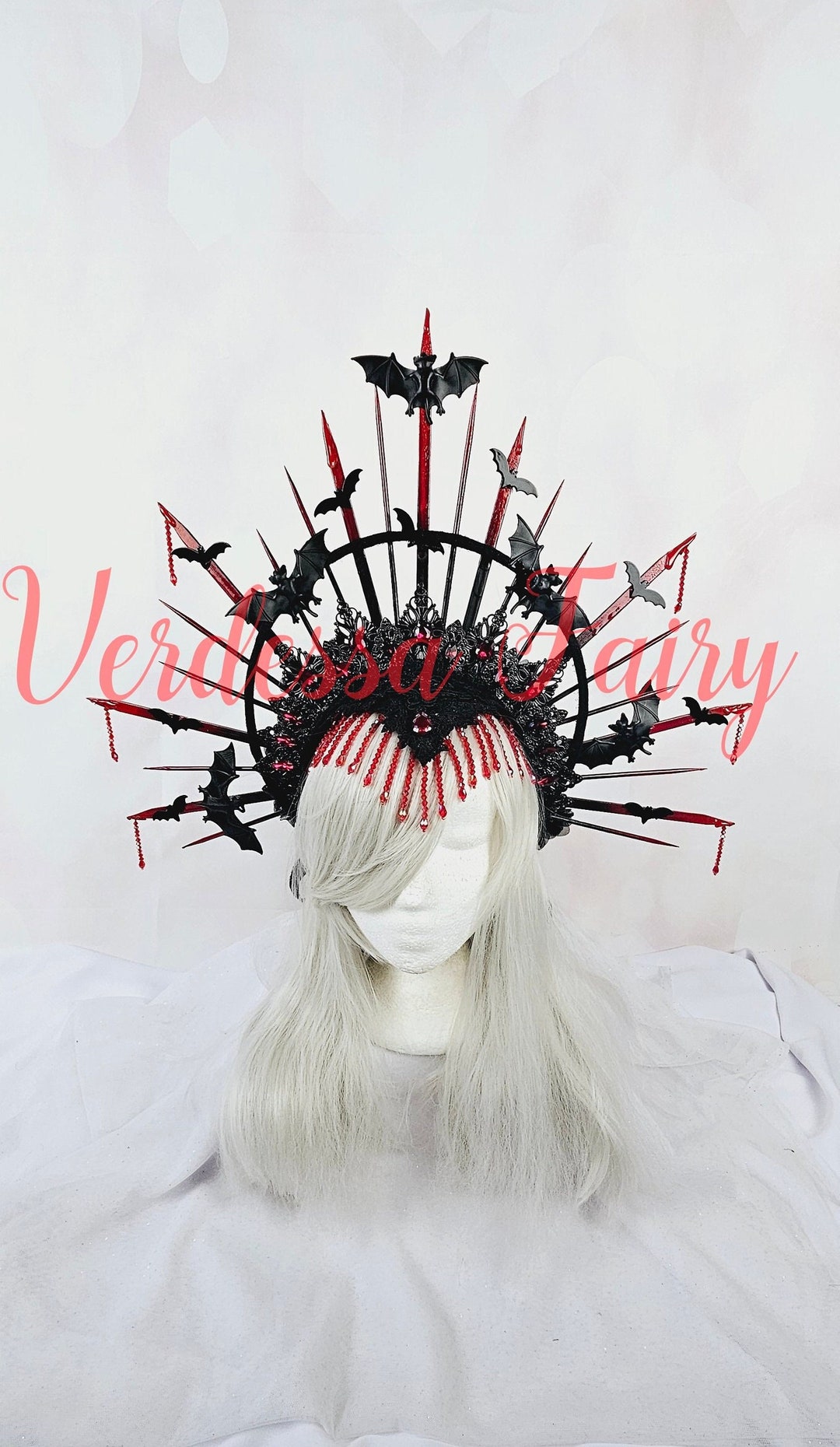 Vampire Queen Bat Headdress. Gothic Spike Headdress. Black and Red ...