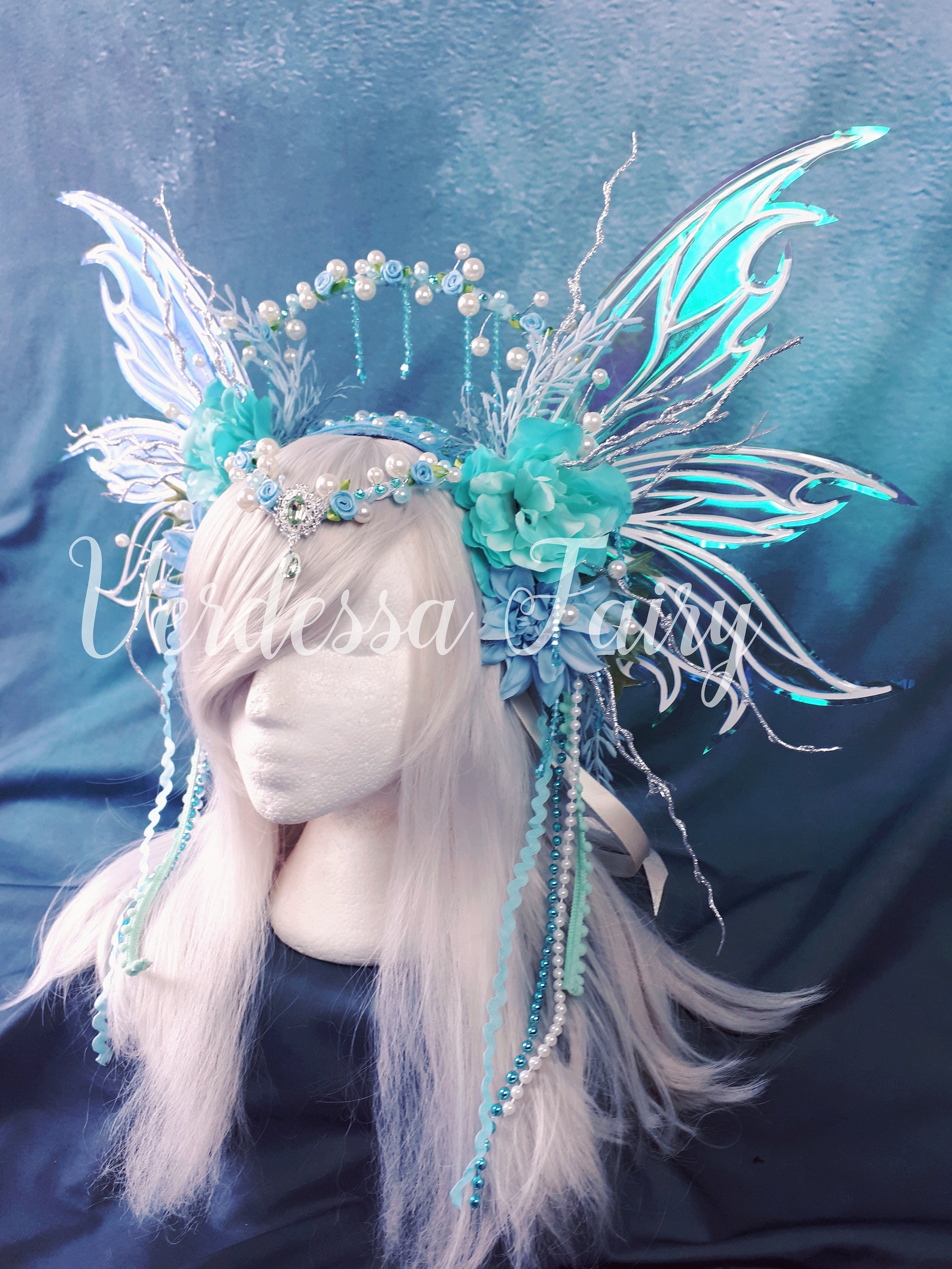 Water Fairy Wings Headpiece. Ocean Fairy Headdress. - Etsy