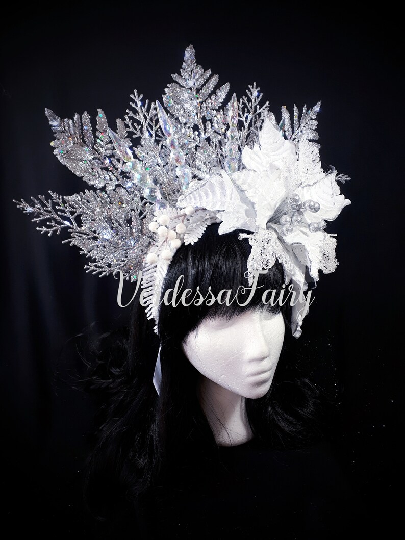 Ice Queen Crown Snow Queen LED lights headdress. White and | Etsy