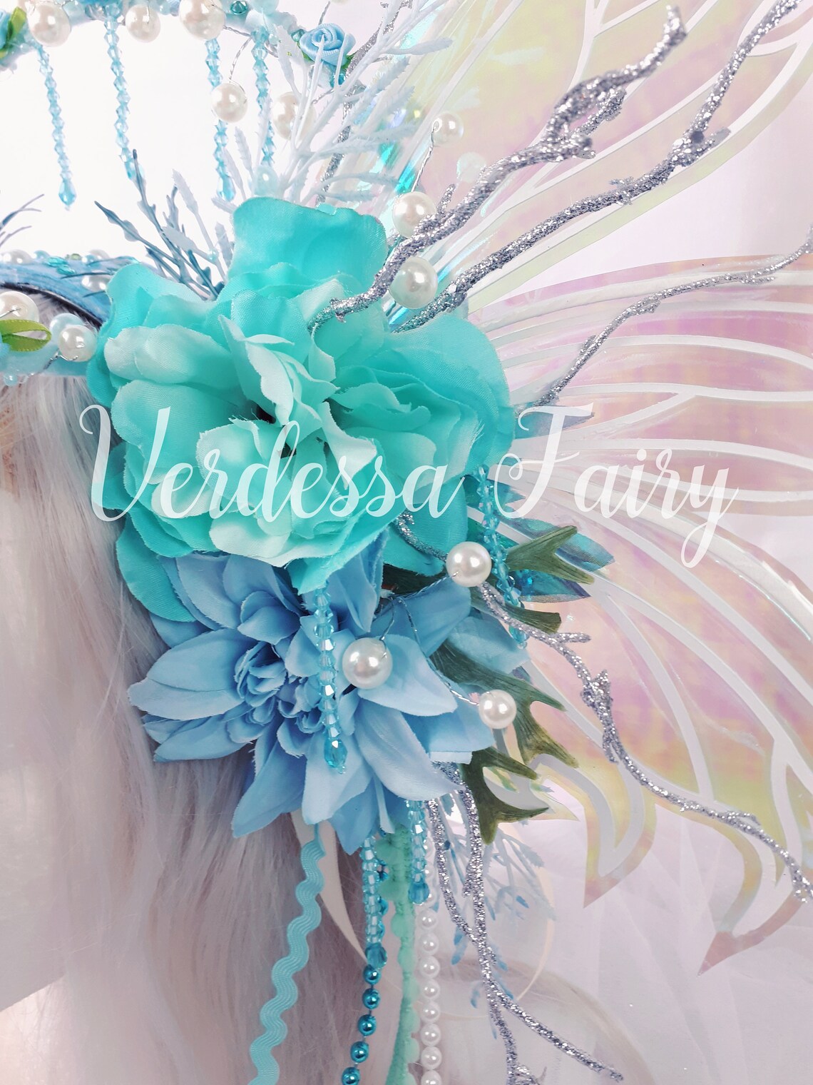 Water Fairy Wings Headpiece. Ocean Fairy Headdress. - Etsy