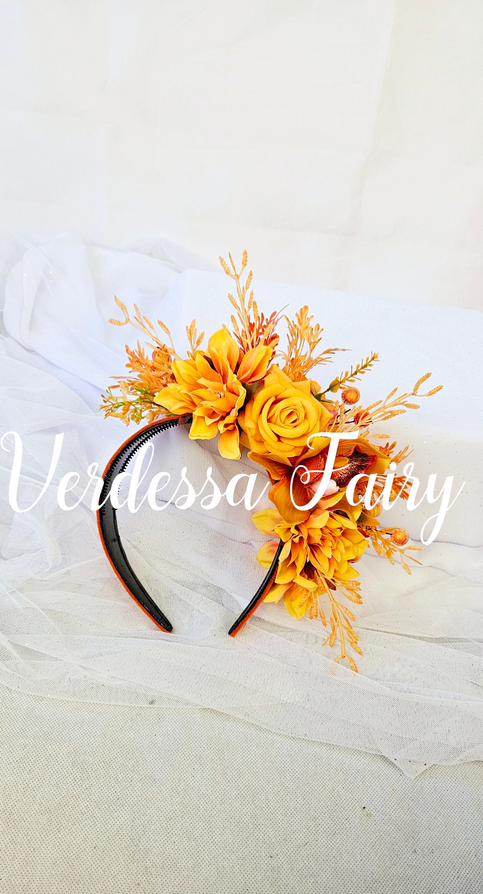 Orange Flower Fascinator Headband. Orange Floral Headpiece. Autumn ...