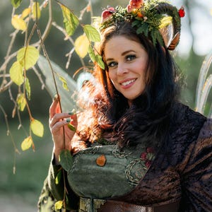 Mother Nature Forest Headpiece. Ram Horns Headpiece. Green Forest ...