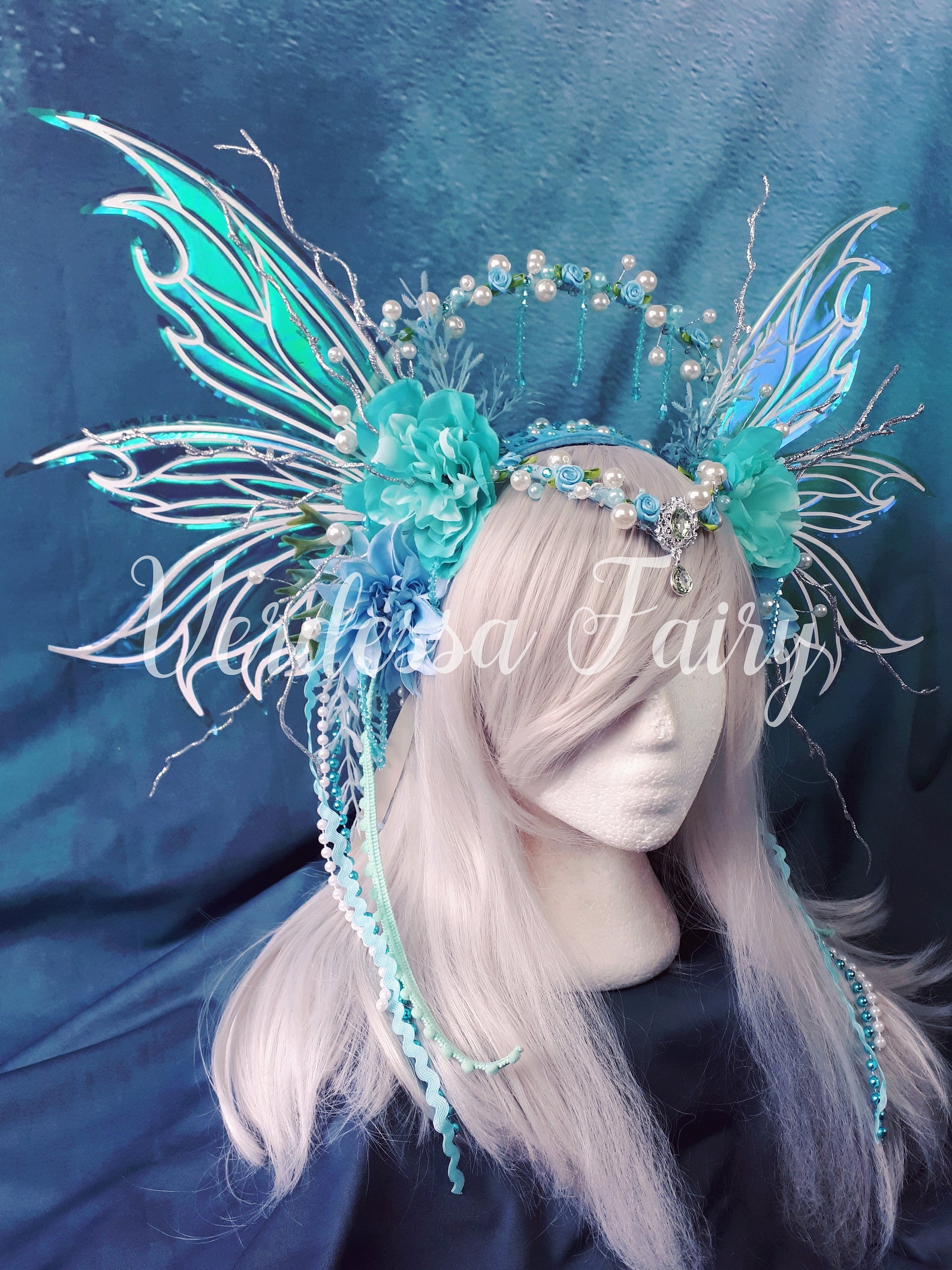 Water Fairy Wings Headpiece. Ocean Fairy Headdress. - Etsy