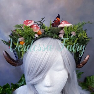 Mother Nature Forest Headpiece. Ram Horns Headpiece. Green Forest ...
