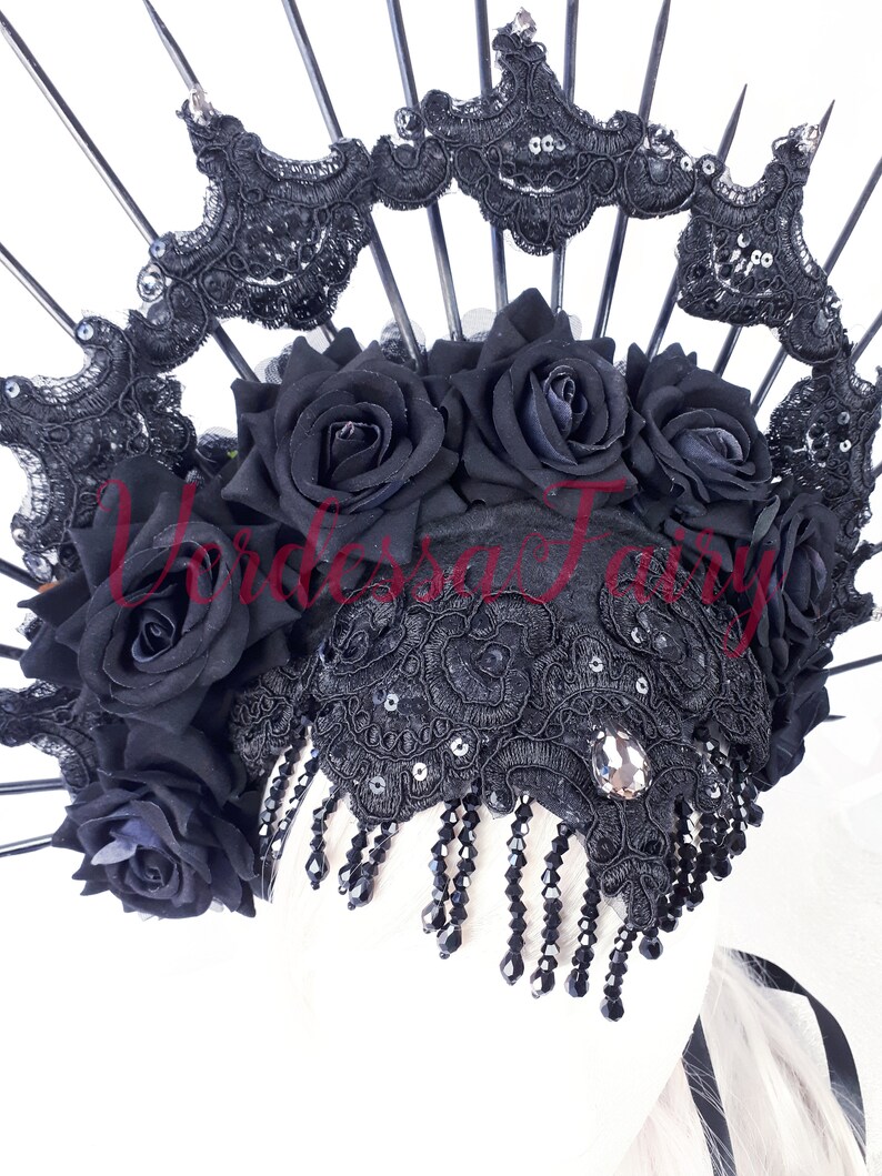 Evil Queen Spiked Headdress. Vampire Queen Crown Black Gothic | Etsy