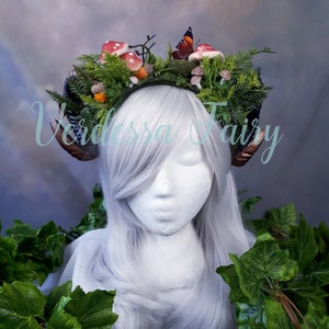 Mother Nature Forest Headpiece. Ram Horns Headpiece. Green Forest ...