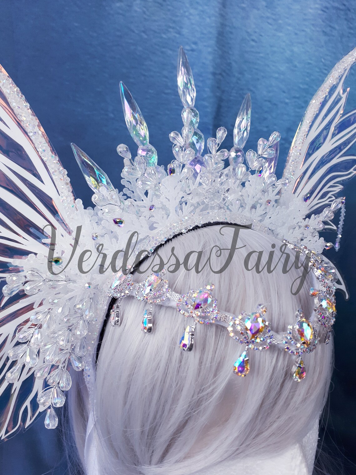 Snow Fairy Wings Headpiece. Ice Fairy Headdress. Winter Goddess ...