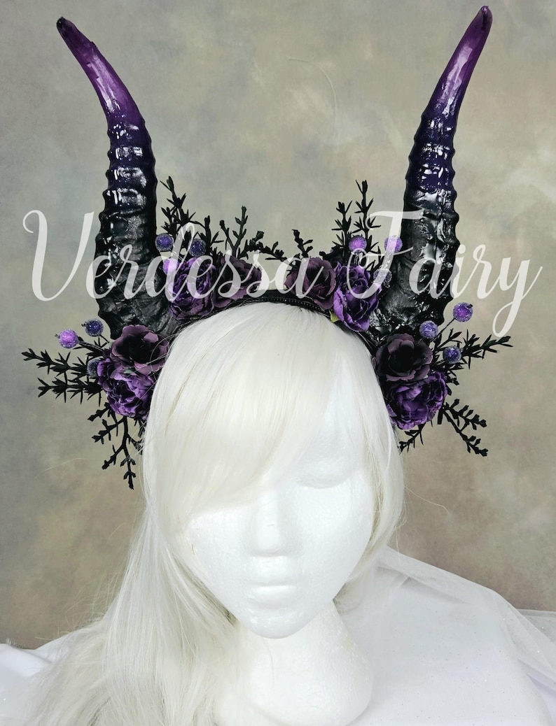 Maleficent Inspired Horns Headpiece: Gothic Dark Fairy Crown - Etsy