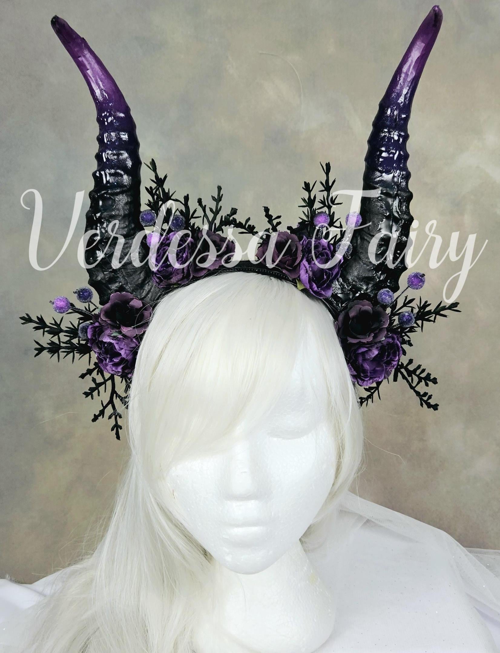Maleficent Inspired Horns Headpiece: Gothic Dark Fairy Crown - Etsy
