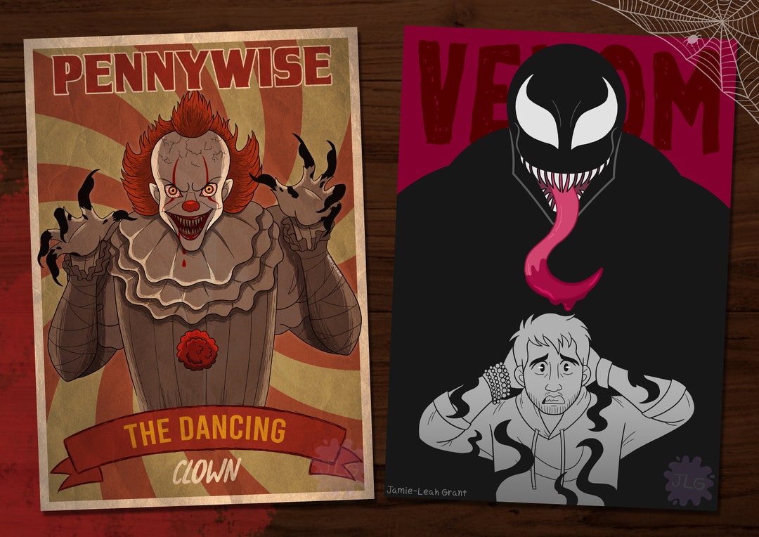 Pennywise and Venom- (A4 Prints) - Etsy