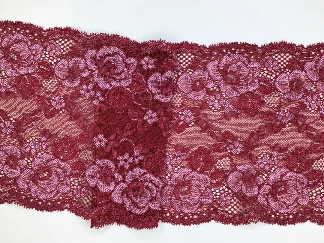 2 METRES Raspberry Pink Wide Soft Stretch Lace Trim 6.5/16.5cm - Etsy