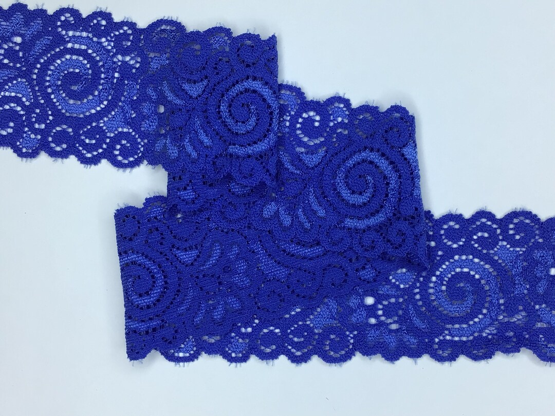 5 METRES Forget Me Not Blue Swirly Stretch Lace Trim 2.25”/5.5cm - Etsy