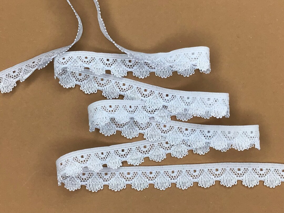 8 METRES Pretty Very Pale Blue Vintage Nottingham Lace Trim 1.5cm/15mm ...