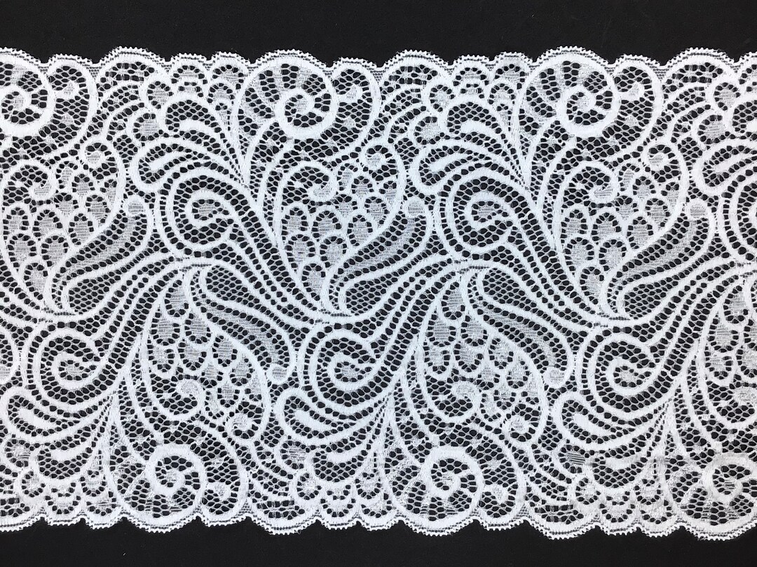 2 METRES Pale Ivory Swirly Design Wide Stretch Lace Trim 7/18cm - Etsy