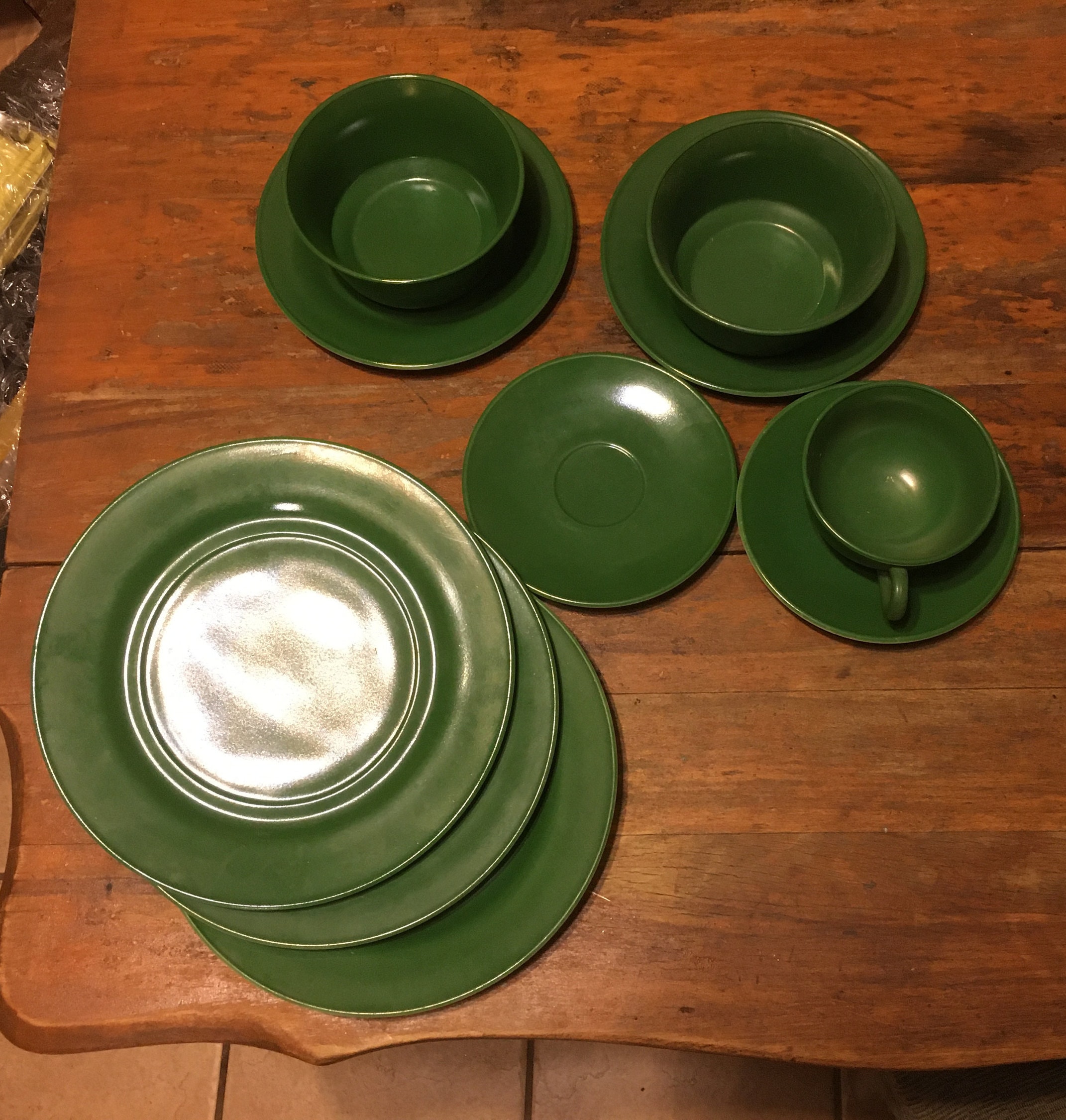 Hazel Atlas Green Dinnerware 10 Pieces - Etsy