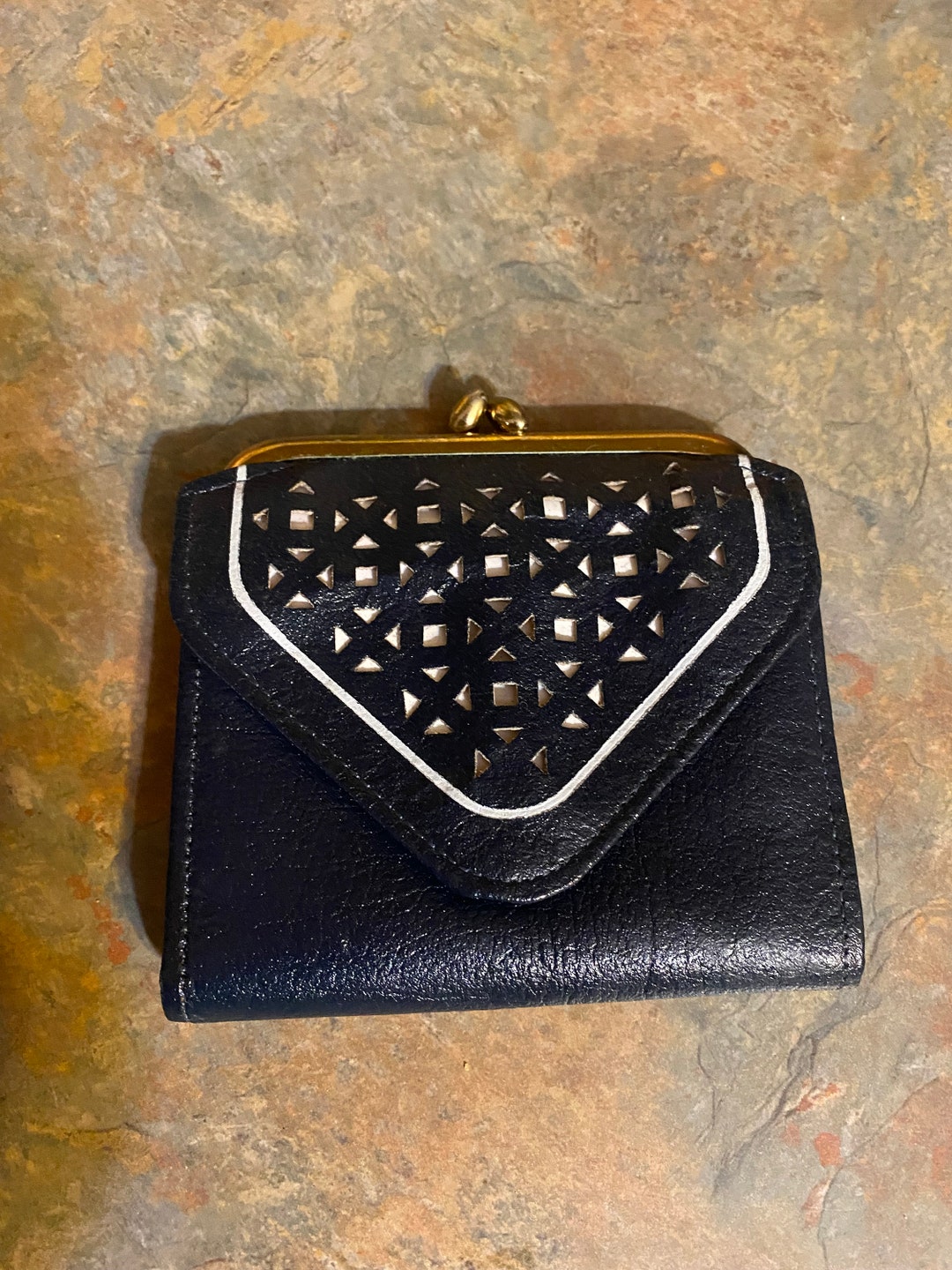 Princess Gardner Navy and White Split Buffalo Wallet - Etsy