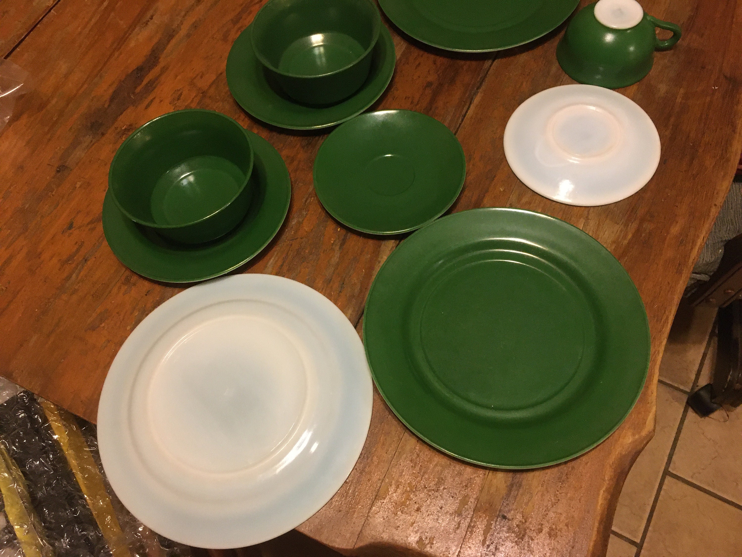 Hazel Atlas Green Dinnerware 10 Pieces - Etsy