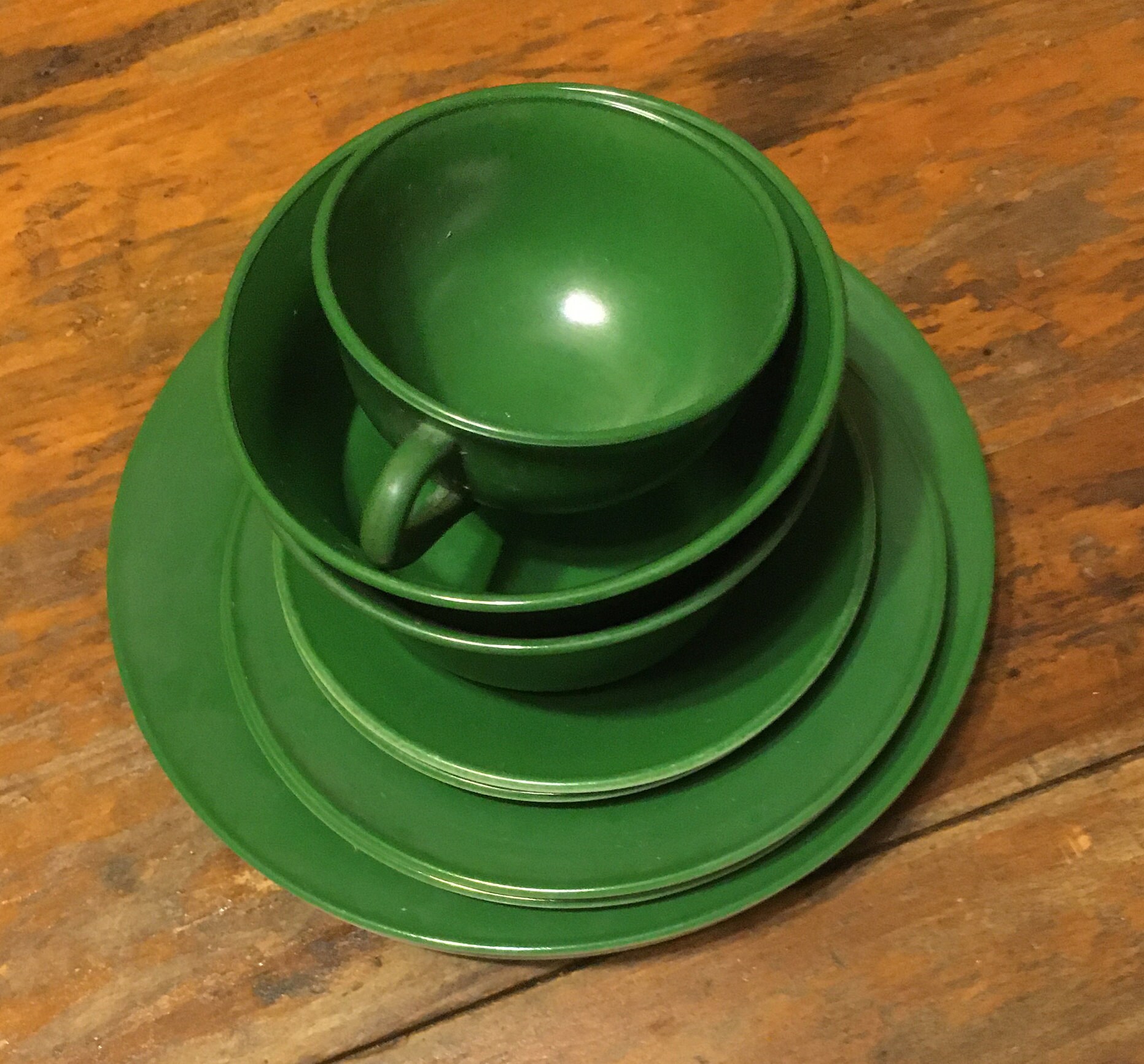 Hazel Atlas Green Dinnerware 10 Pieces - Etsy
