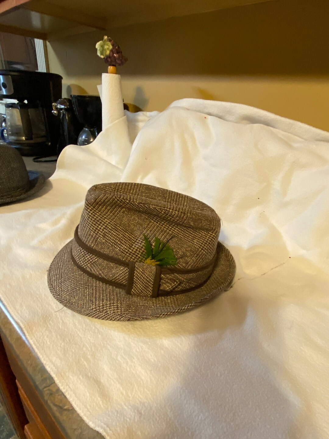 Campus Hat Brown Tweed Hat - Etsy