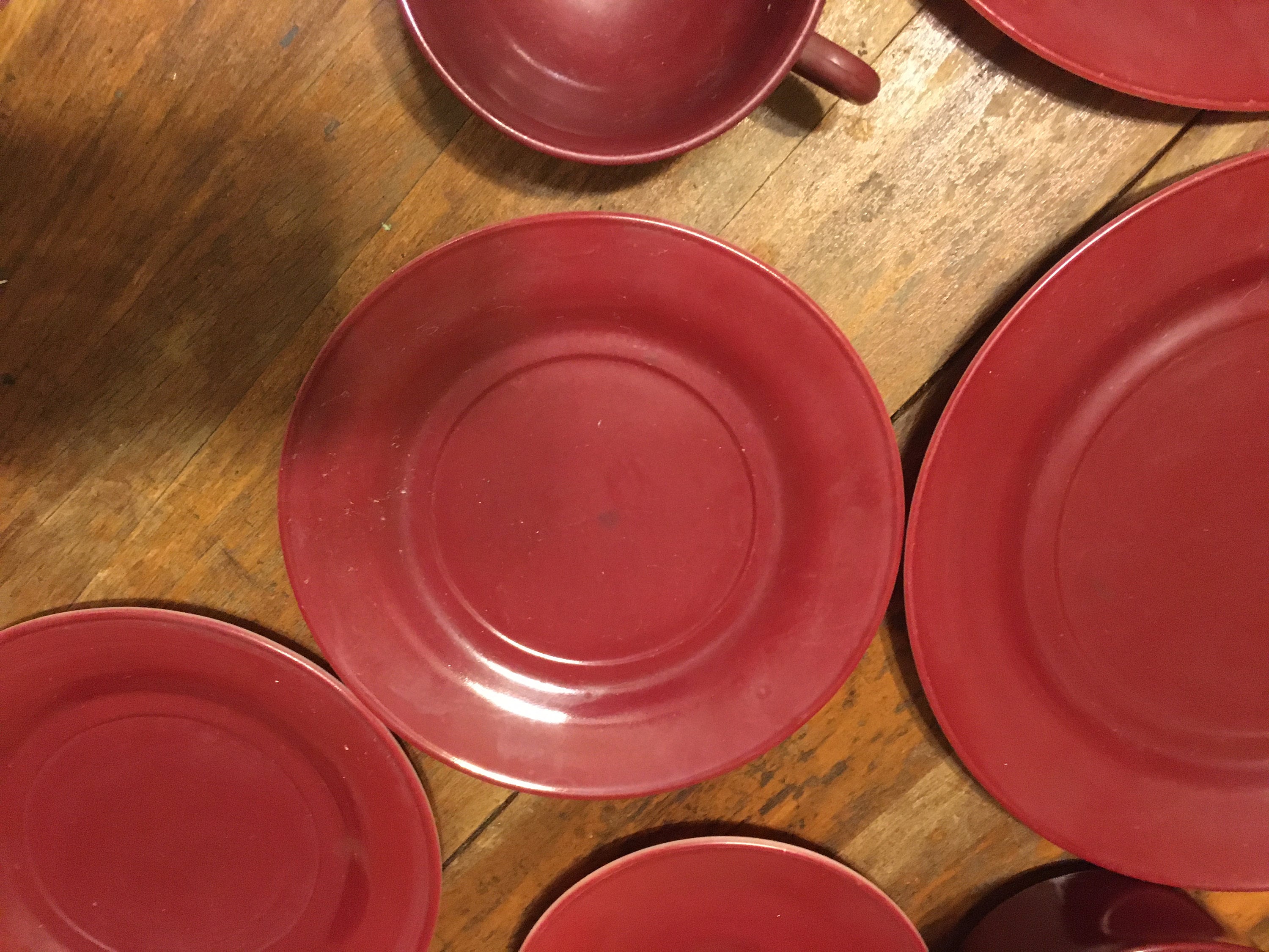 Hazel Atlas Red Dinnerware 10 Pieces - Etsy UK