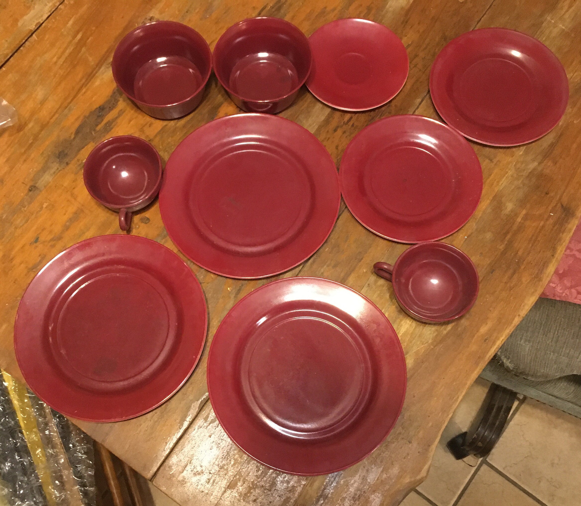 Hazel Atlas Red Dinnerware 10 Pieces - Etsy UK