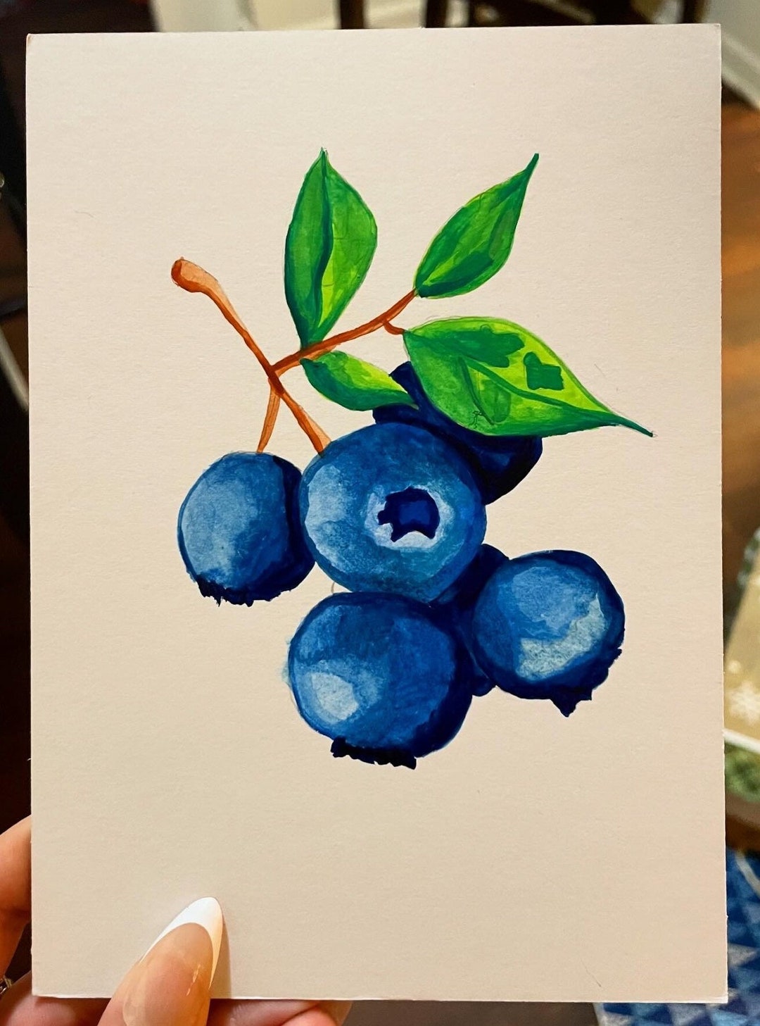 Blueberry Watercolor Painting - Etsy