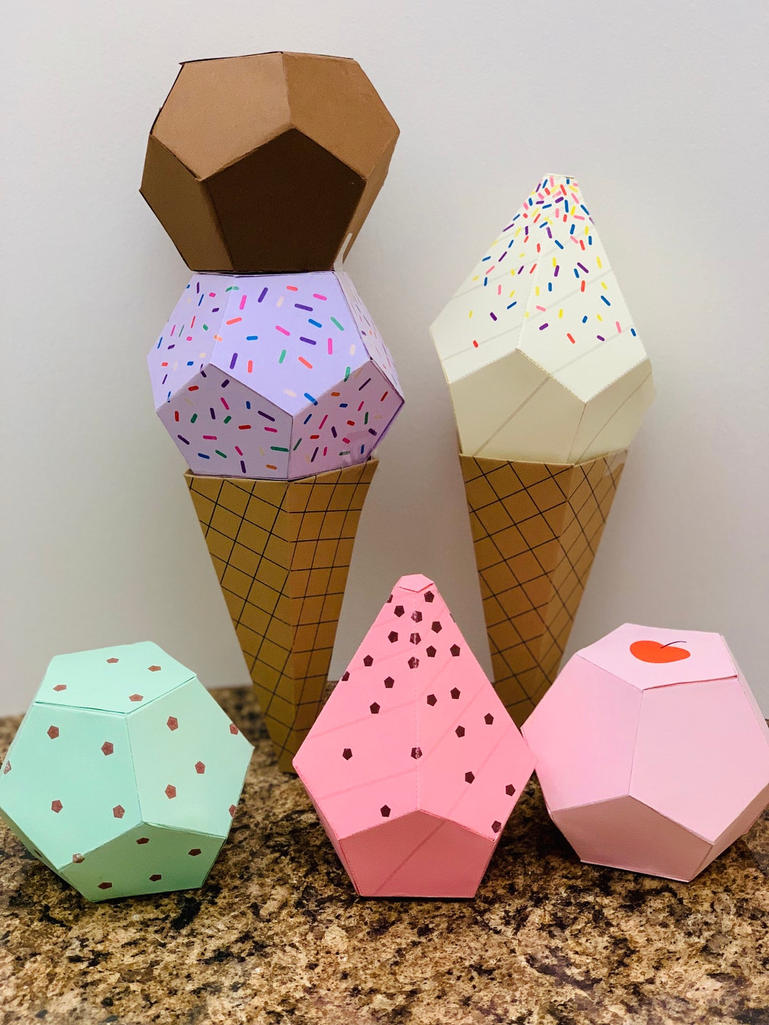 Paper Ice Cream Crafts - Etsy