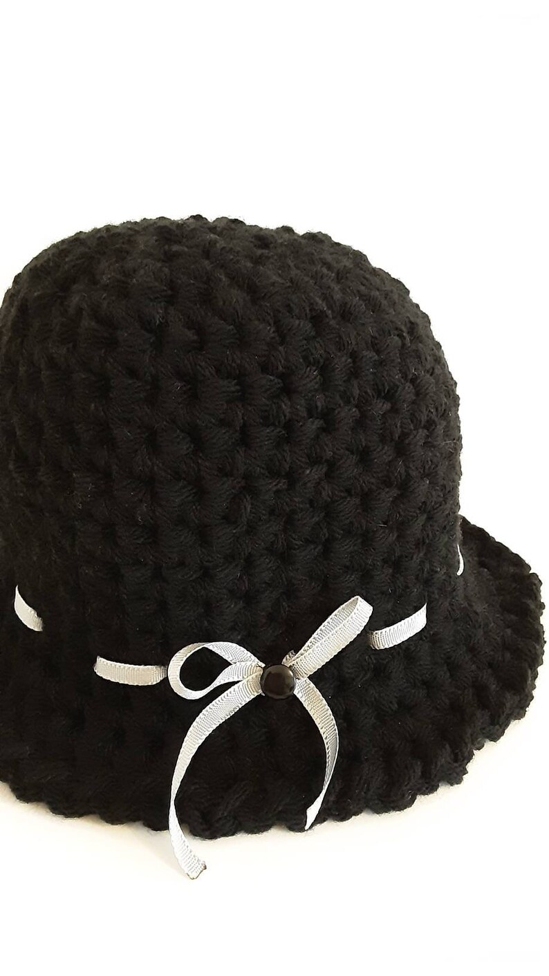 Cloche Hat is Black Warm Retro Style for Women. Warm Winter - Etsy