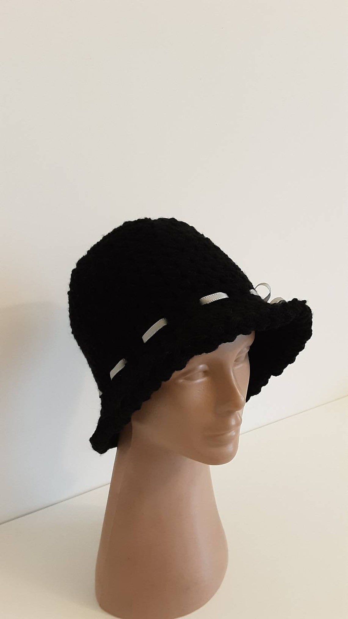 Cloche Hat is Black Warm Retro Style for Women. Warm Winter - Etsy