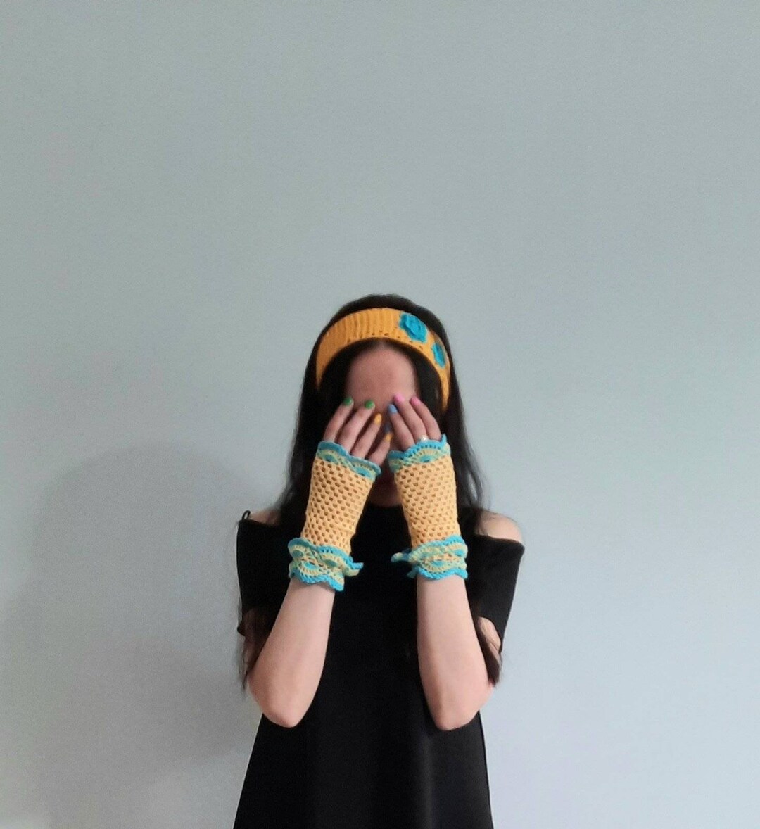 Mittens With Ukrainian Symbols Women's Gloves Ukrainian Style. Yellow ...