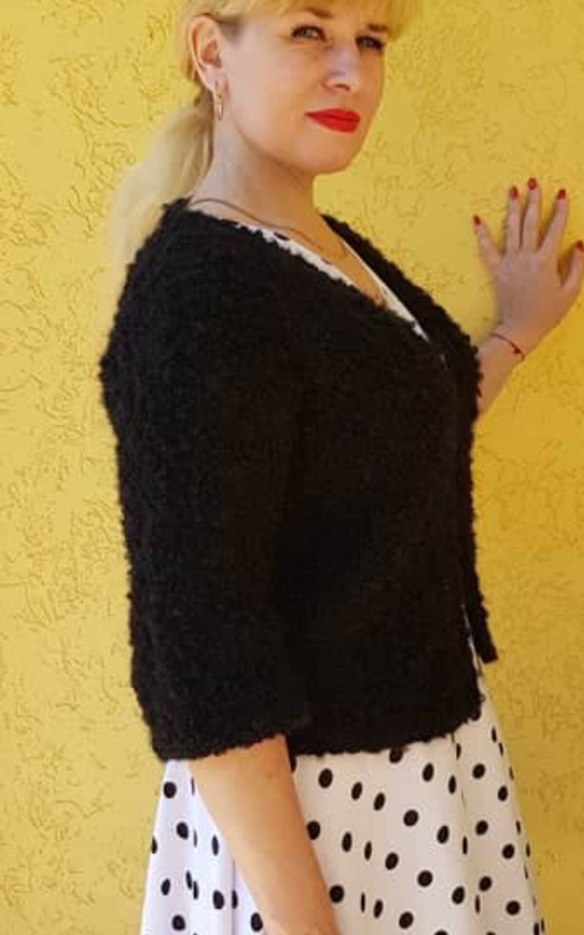 Black Cardigan Short Jacket for Women Knitted With Short - Etsy
