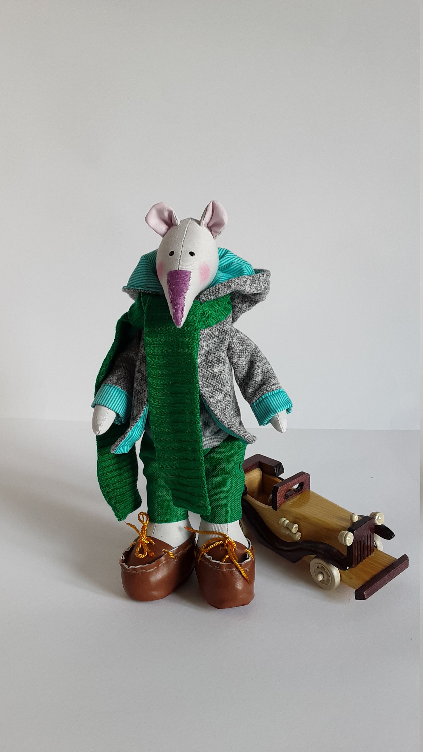 Rat Mouse Soft toy Rats with a wooden typewriter Decor in a | Etsy