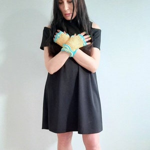 Mittens With Ukrainian Symbols Women's Gloves Ukrainian Style. Yellow ...