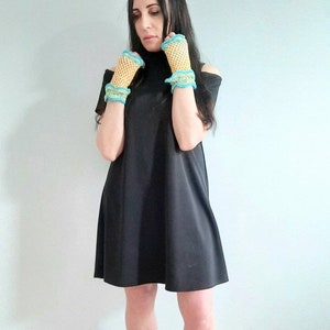 Mittens With Ukrainian Symbols Women's Gloves Ukrainian Style. Yellow ...