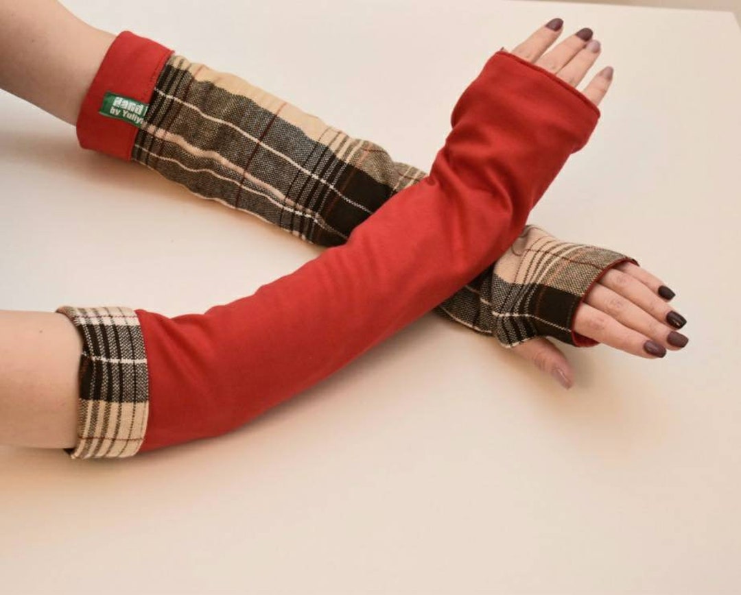 Super Long Red Mitts Sleeves, Reversible Transformers. Mittens Sleeves ...