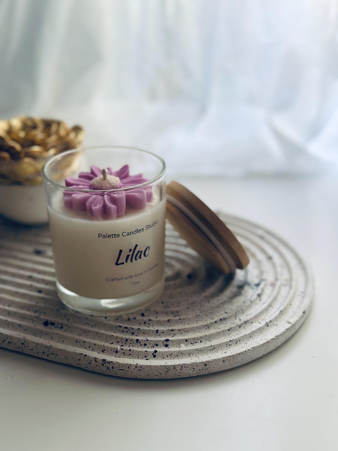 Handmade Floral Scented Candle – Natural Wax Candle in Glass Jar ...