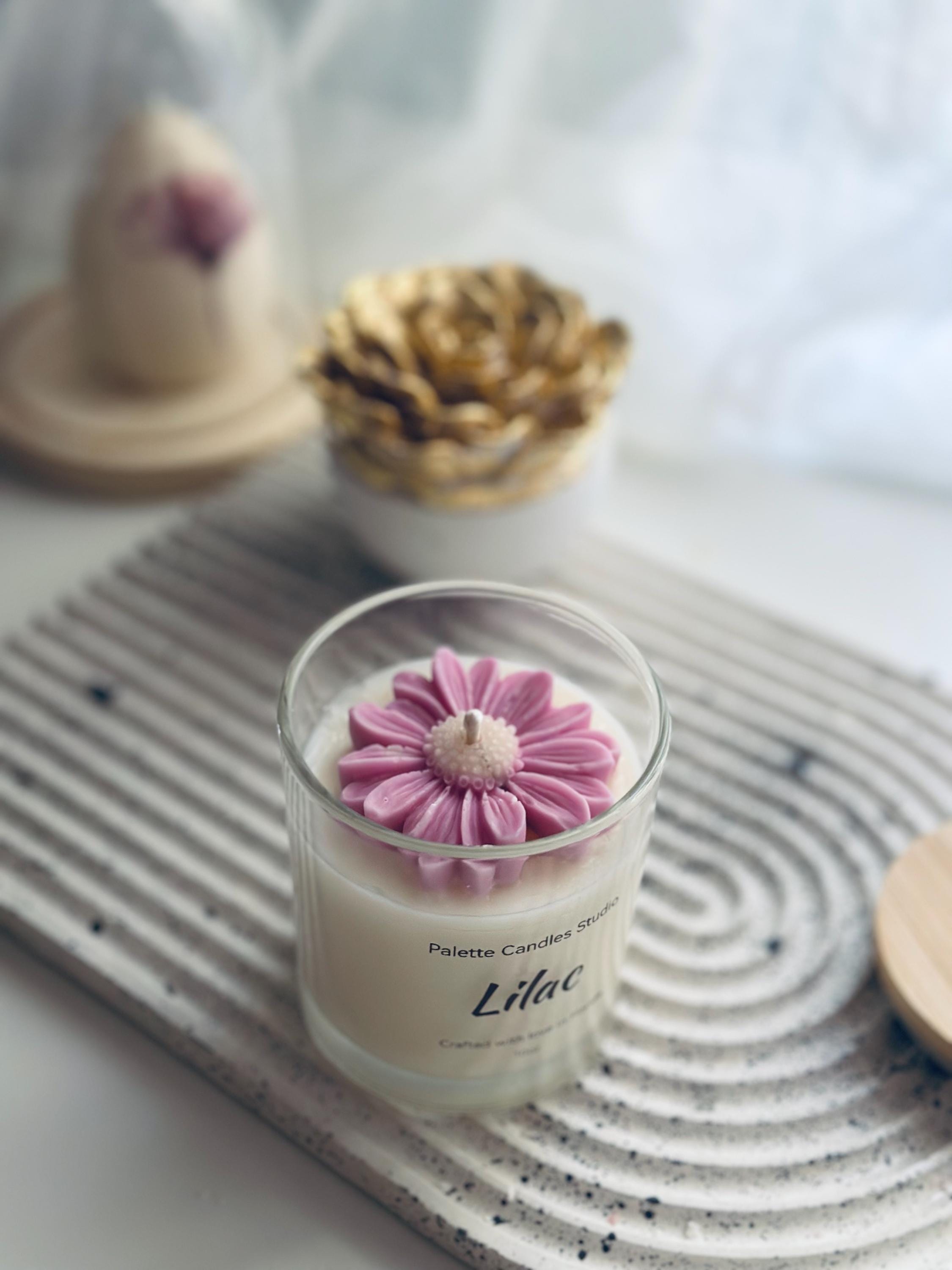Handmade Floral Candle: 10oz Natural Wax, Spring Scent - Etsy
