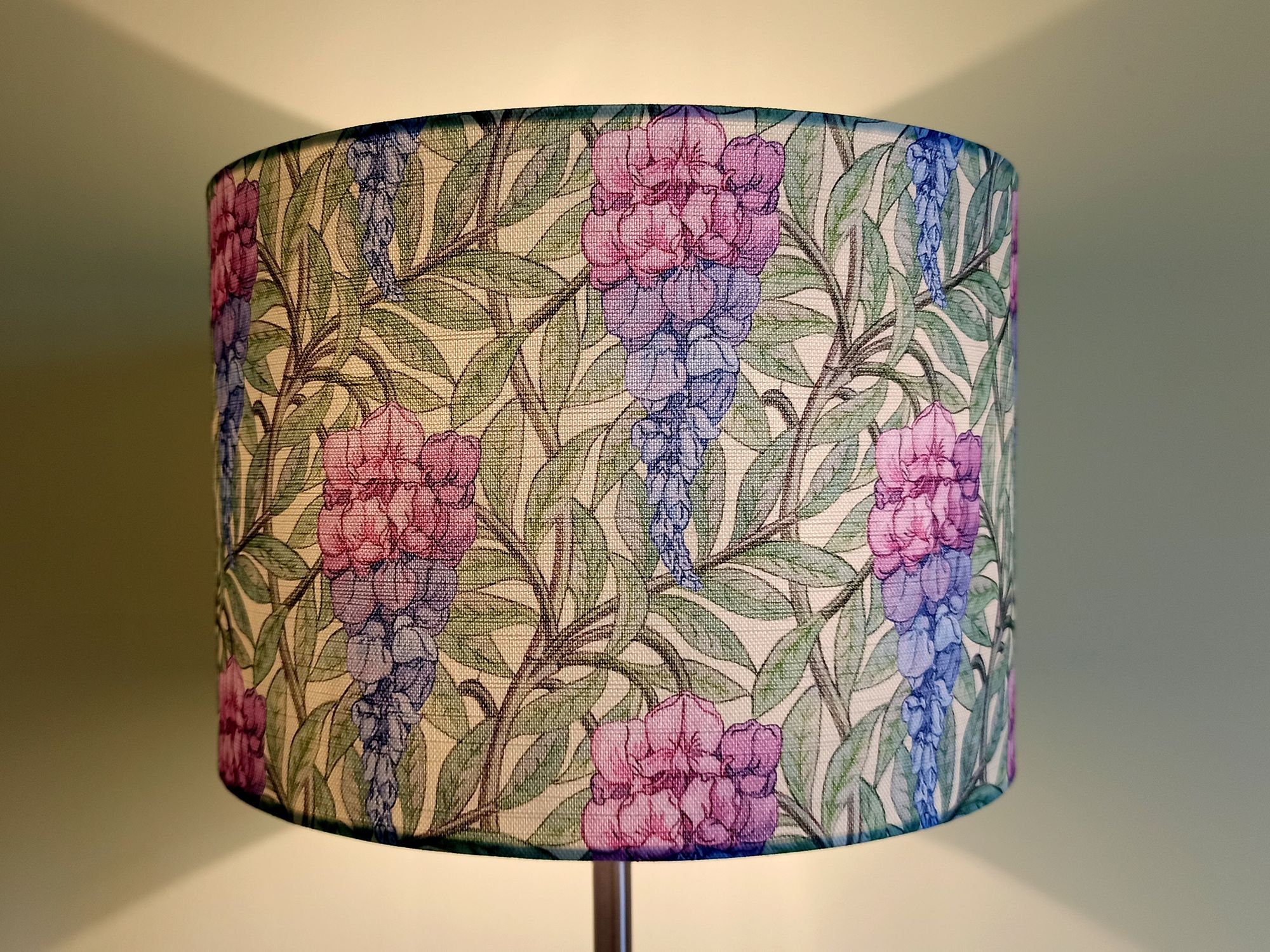 Floral Lamp Shade, Blue Pink Wisteria Flowers Lampshade, French Art ...